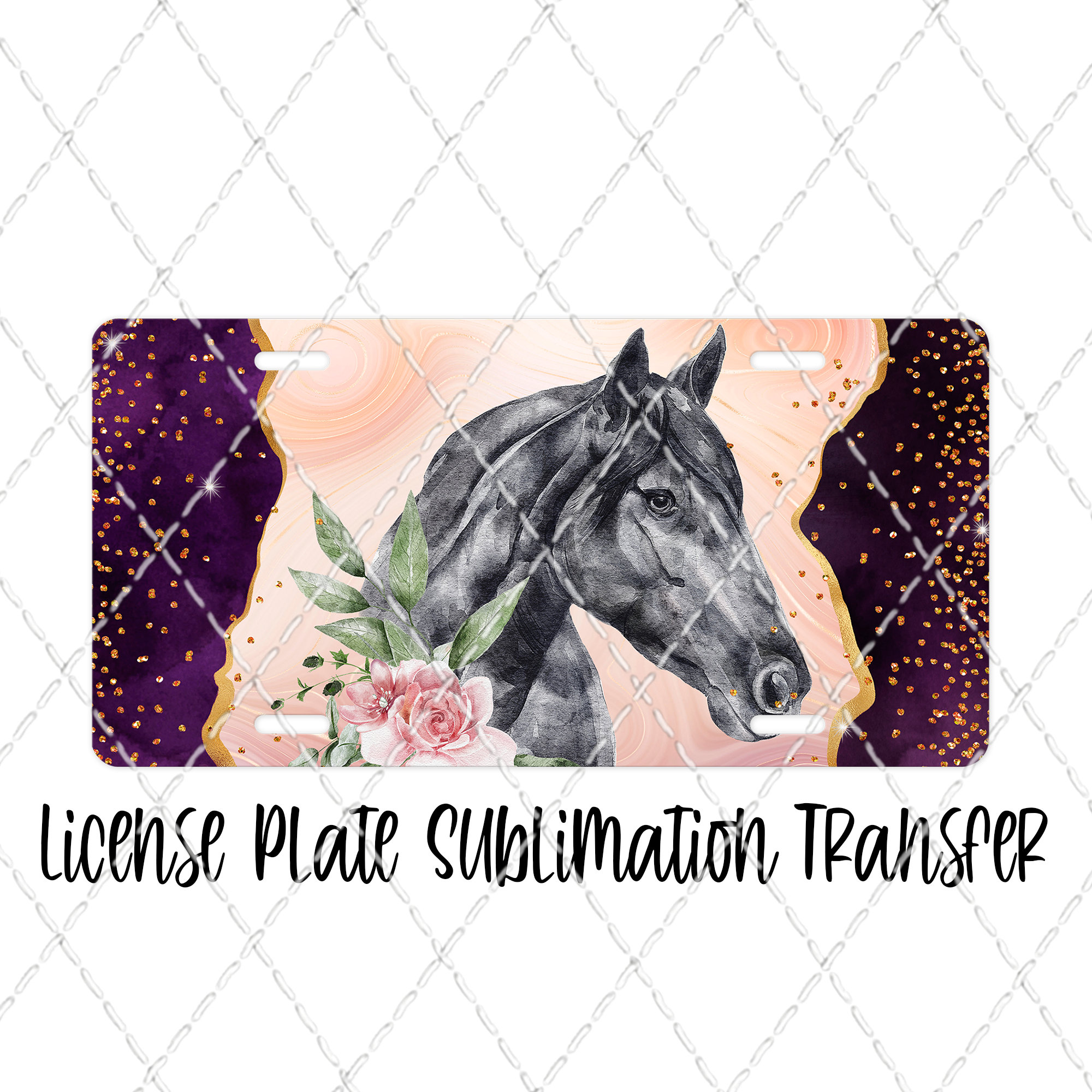 Horse – License Plate Sublimation Transfer – Ready To Press – Heat ...