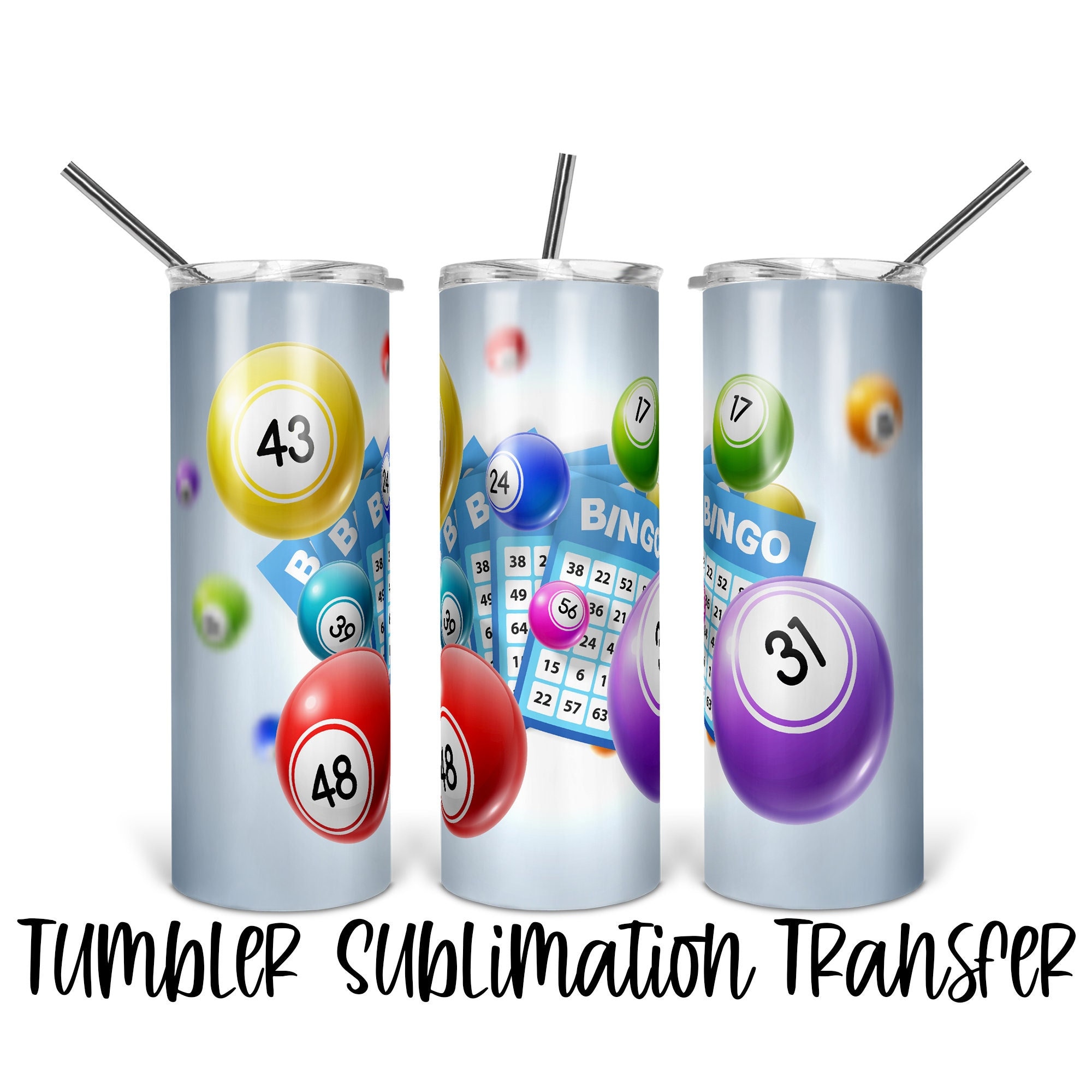 Bingo – Tumbler Sublimation Transfer – Ready To Press – Heat Transfer ...