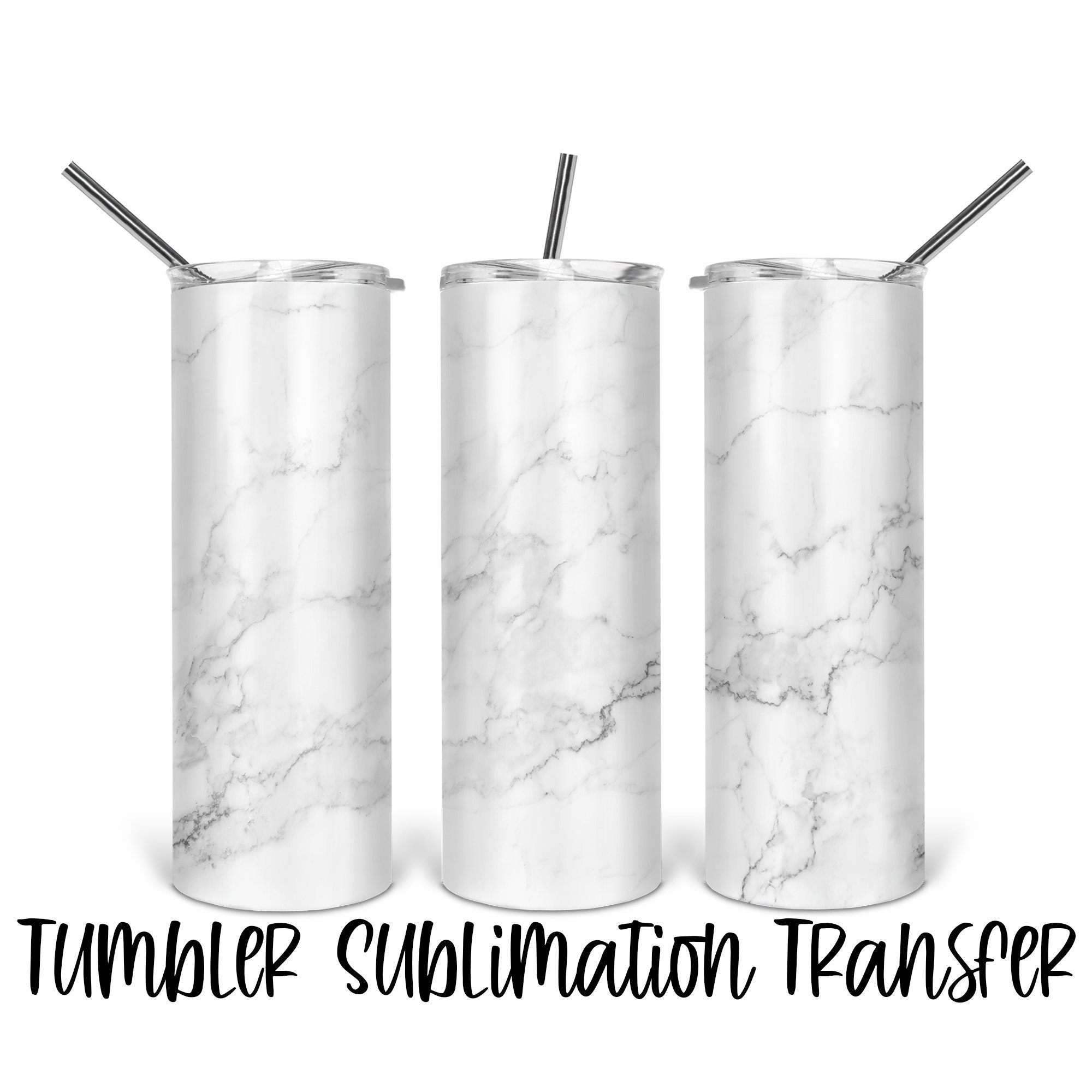 Light Marble – Tumbler Sublimation Transfer – Ready To Press – Heat ...